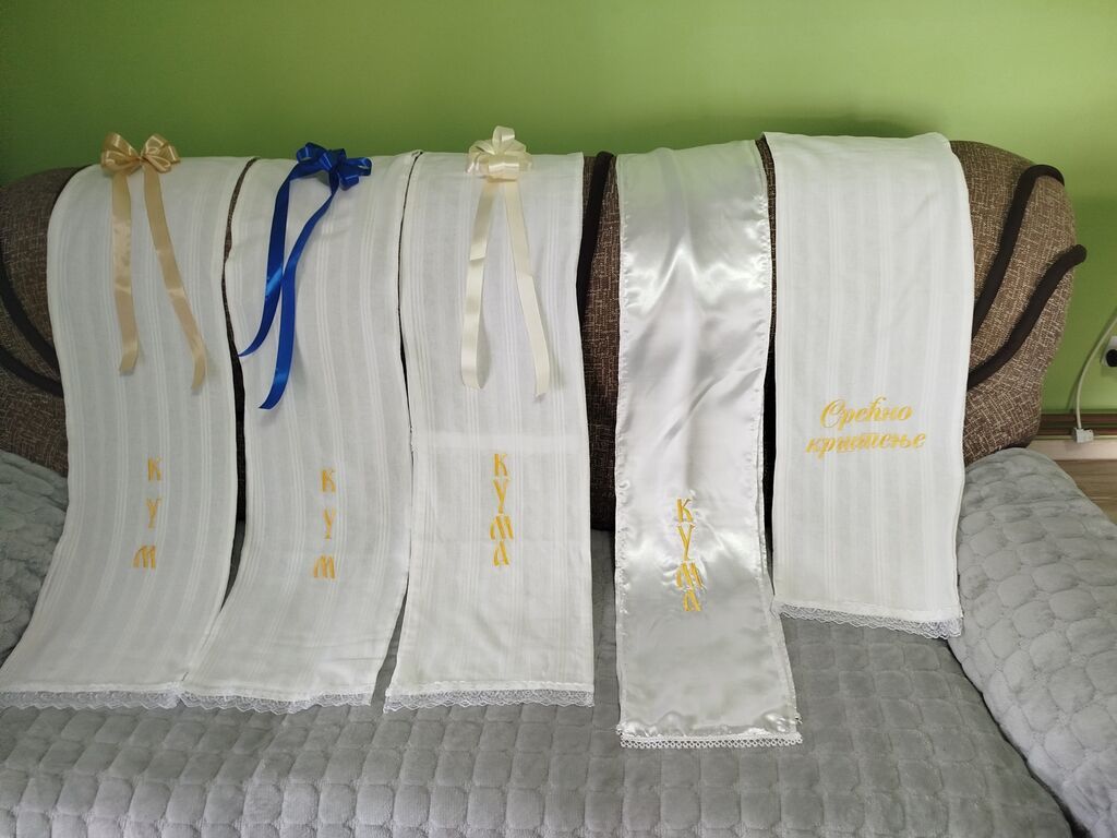 Ručnici/peškiri za krštenje sa vezom - Tradicionalni beli peškiri za