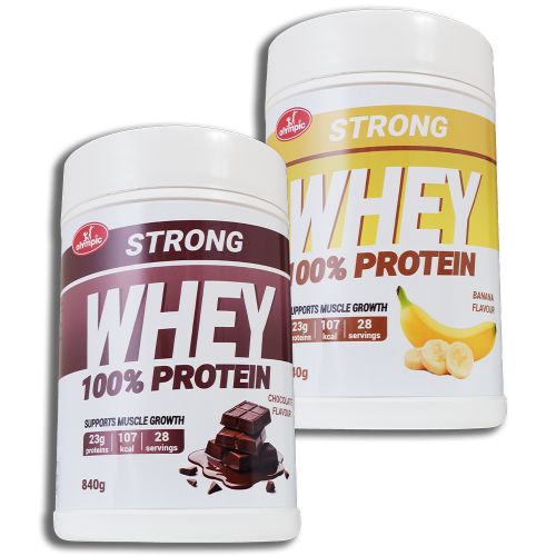 Olympic Protein Strong Whey 100% Čokolada i Banana 840g, 2 komada