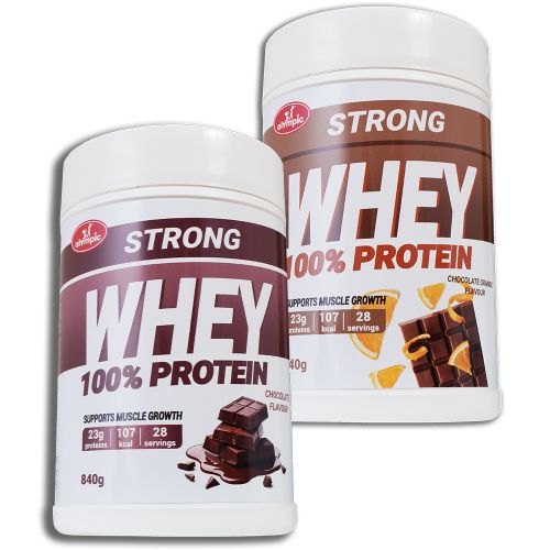 Olympic Protein Strong Whey 100% Čokolada i Čoko-oranž 840g, 2 komada