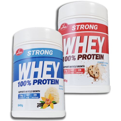 Olympic Protein Strong Whey 100% Vanila i Cookies & Cream 840g, 2 komada