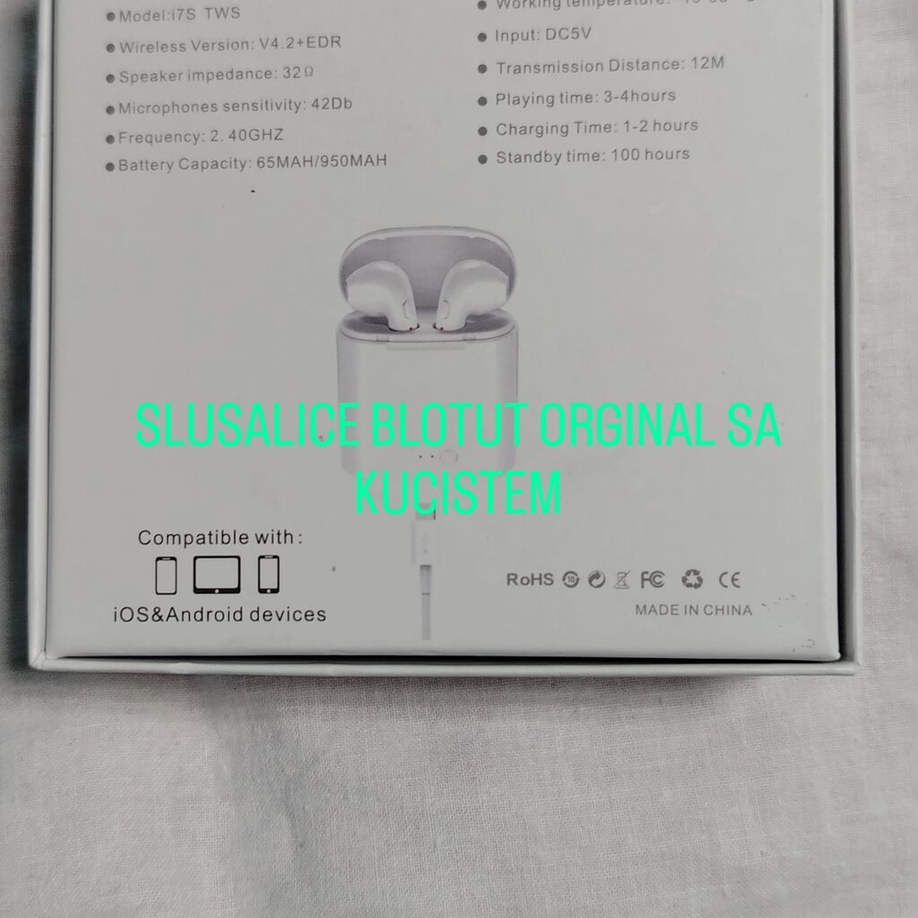Bežične slušalice i7S TWS sa punjačkim kućištem 30e - Bluetooth