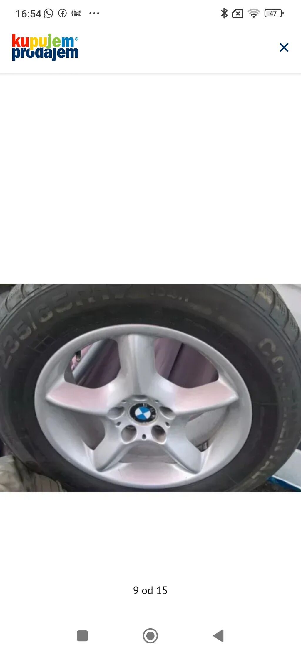 BMW alu felne 17” - Originalne BMW aluminijumske felne, 5 krakova -