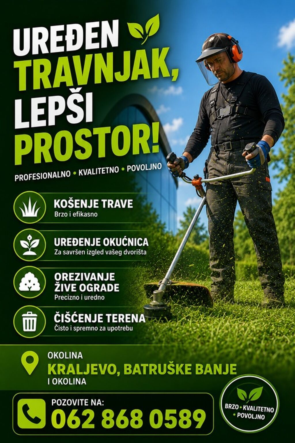 Profesionalne usluge uređenja travnjaka i dvorišta - Košenje trave –