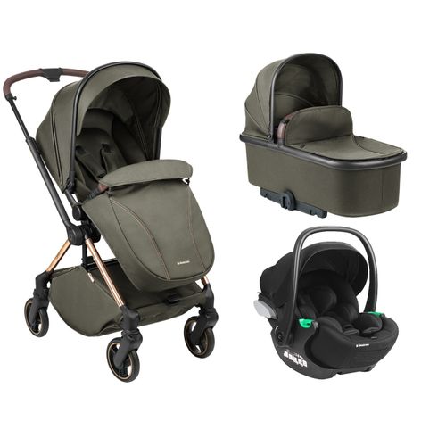 Kikka Boo Kolica Lanah 3in1 premium set sa autosedištem I-Xtend I-size i tvrdom korpom Army Green