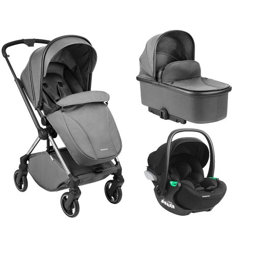 Kikka Boo Kolica Lanah 3in1 premium set sa autosedištem I-Xtend I-size i tvrdom korpom Grey