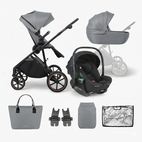 Kikka Boo Kolica Thea 3in1 premium set sa autosedištem I-Xtend I-size i tvrdom korpom Grey