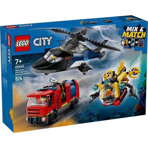 Lego City Helicopter, Fire Truck And Submarine Remix