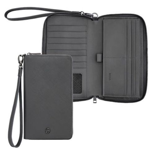 Hugo Boss putni novčanik Double B Saffiano Grey