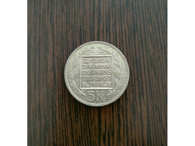 Švedska 5 kruna 1966. srebro