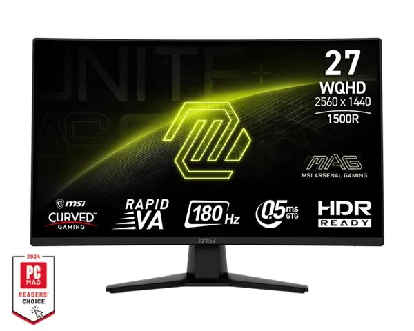 Monitor 27 MSI MAG 274CQF VA WQHD 180Hz DP/2XHDMI Zakrivljen