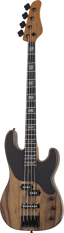 Schecter Model-T 4 Exotic Black Limba Natural Satin bass gitara