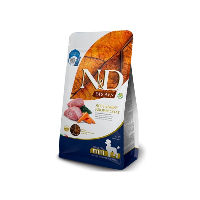 N&D Brown: Hrana za smeđe pse Mini Adult, Jagnjetina & Spirulina