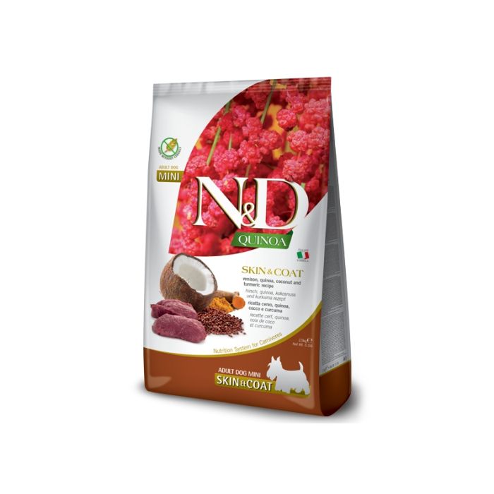 N&D Quinoa: Hrana za podršku koži Mini Adult Skin&Coat, Jelen & Kinoa