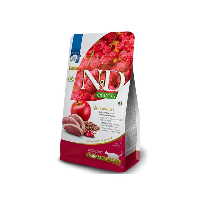 N&D Quinoa: Hrana za mačke Hairball, Pačetina & Kinoa
