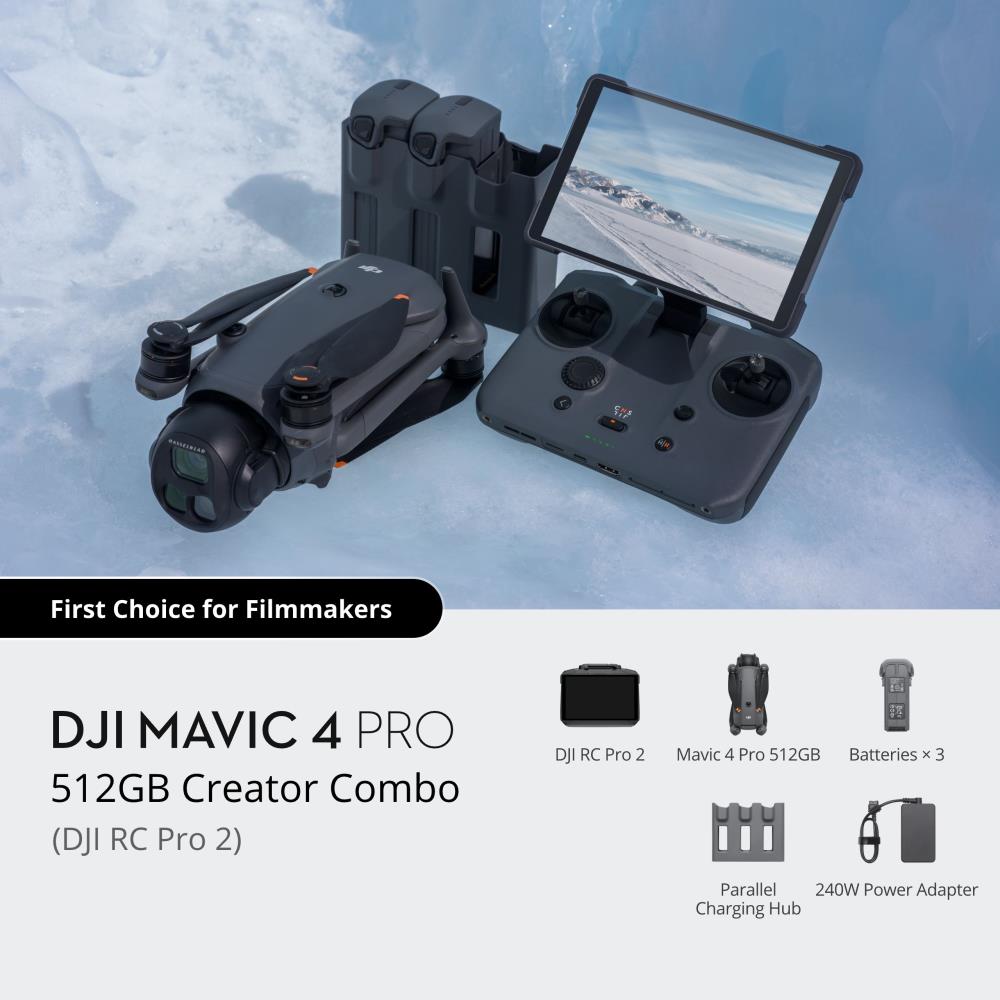 DJI Mavic 4 Pro Drone 512GB CREATOR COMBO (RC PRO 2)
Infinity Gimbal – potpuna sloboda pokreta
Triple kamera sistem
Napredne video mogućnosti
Low-light dominacija
ActiveTrack 360 (AI praćenje...