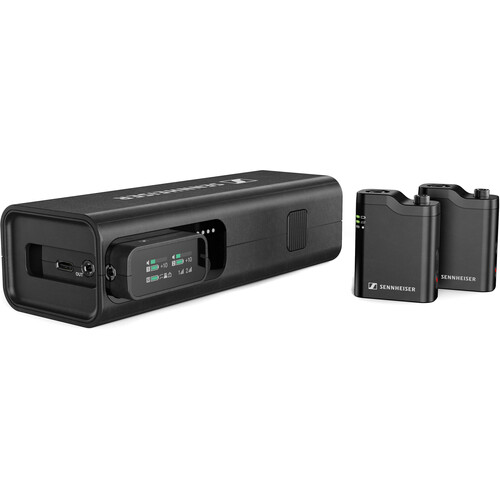Sennheiser Profile 2-Person Clip-On Wireless Audio System/Recorder for Camera & Smartphone (2.4 GHz)
Dva bežična clip-on mikrofona (TX)
Receiver (prijemnik)
Domet i pouzdanost
Charging bar – 2...