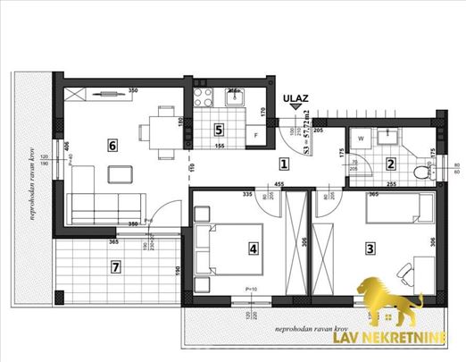 Novi Sad, Veternička Rampa, Stan, 2.5, 56,00m2