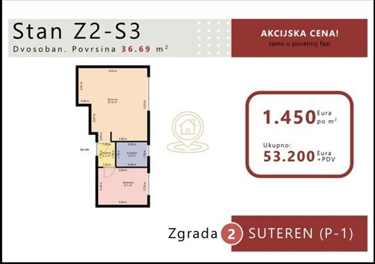 Jednosoban stan u prizemlju, Vrnjačka Banja, Raj