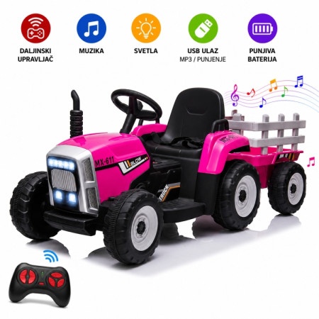 Traktor na pedale xmx611 pink ( BCK0942 )