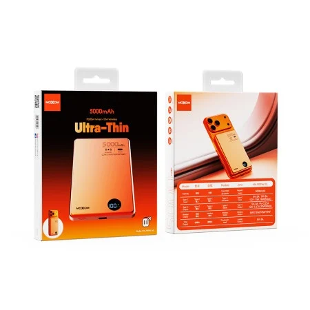 Moxom mx-pb196 pd 20w + qc 22.5w + wireless 15w 5000mah narandzasti Power bank magsafe ( BAT9559 )