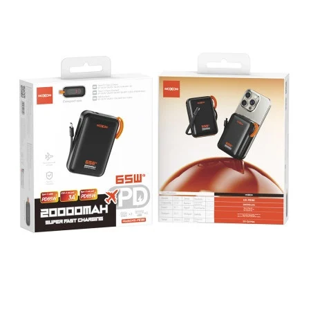 Power bank moxom mx-pb188 65w super fast 20000mah type c crni ( BAT9441 )