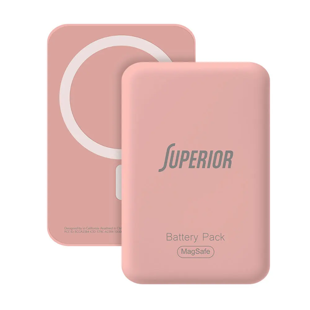 Superior Power bank MagSafe, 15W,10000 mAh, Roze