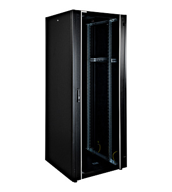 19"Samost.orman 42U/2010x800x1200 (VxŠxD),800kg,IP20,crni
RAL9005 (crna), staklena vrata, IP20