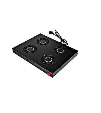 19"Vent.panel sa 4 ventilatora i prekidačem (On/Off),1U,crni
RAL9005 (crna)