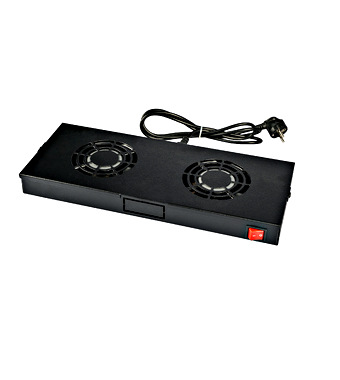 19"Vent.panel sa 2 ventilatora i prekidačem (On/Off),1U,crni
RAL9005 (crna)