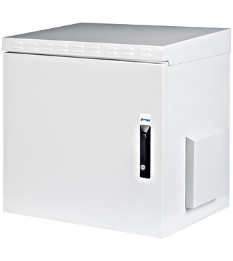 19"Naz.orm.IP55 12HU OUTDOOR/713x600x450 (VxŠxD),100kg,sivi
RAL7035 (svetlo siva), metalna vrata, IP55