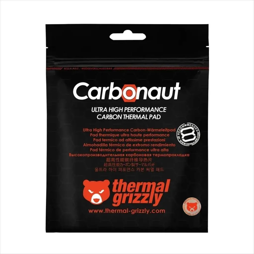 Thermal Grizzly Termalna podloga Karbonaut 38x38x0.2mm TG-CA-38-38-02-R, Crna