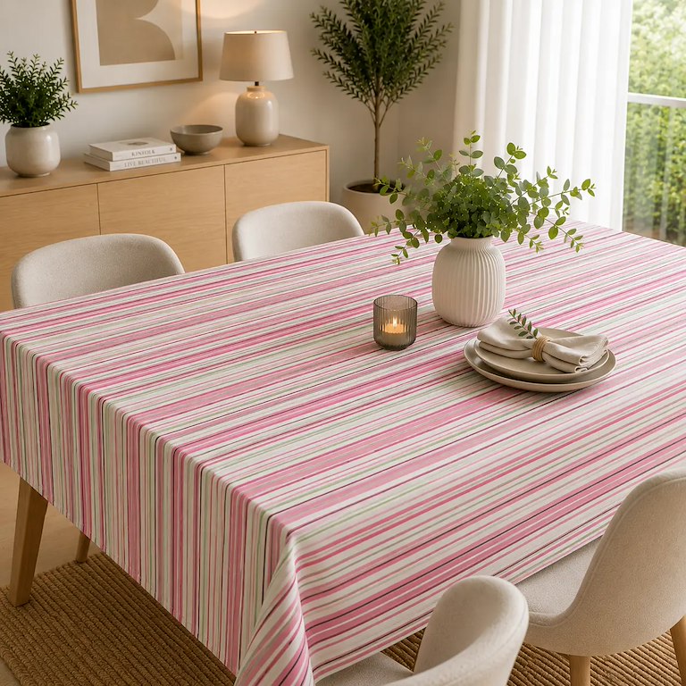 Stolnjak Stripes 140x180cm-pink