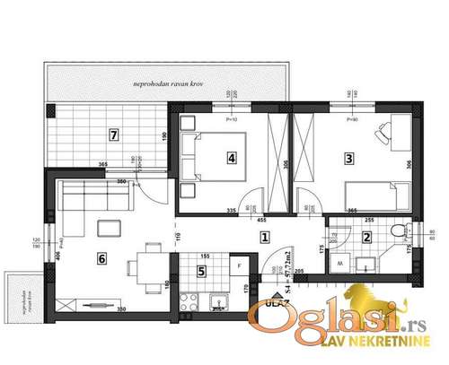 NOVI SAD - VETERNIČKA RAMPA - 56.00 m2