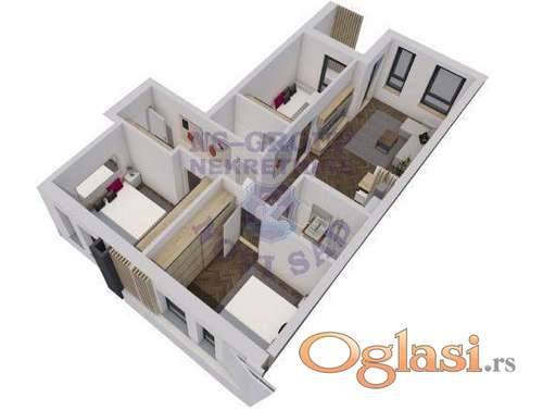 Troiposoban 70m2 Mišeluk