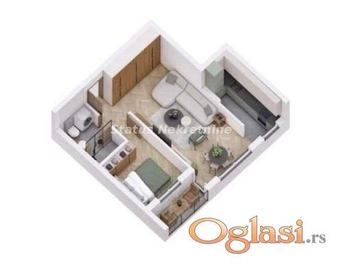 Petrovaradin-Lep Jednosoban stan 32 m2 u Pogodnom kraju-povrat PDV-065/385 8880