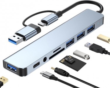 FAST ASIA USB 3.0+TIP C na 4xUSB 3.0+TIP C+SD/micro sd+ Audio metal HUB