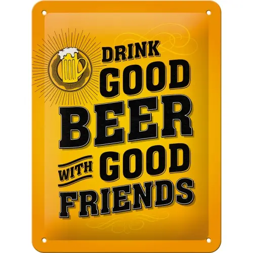 NOSTALGIC ART Znak Drink Good Beer 15x20cm