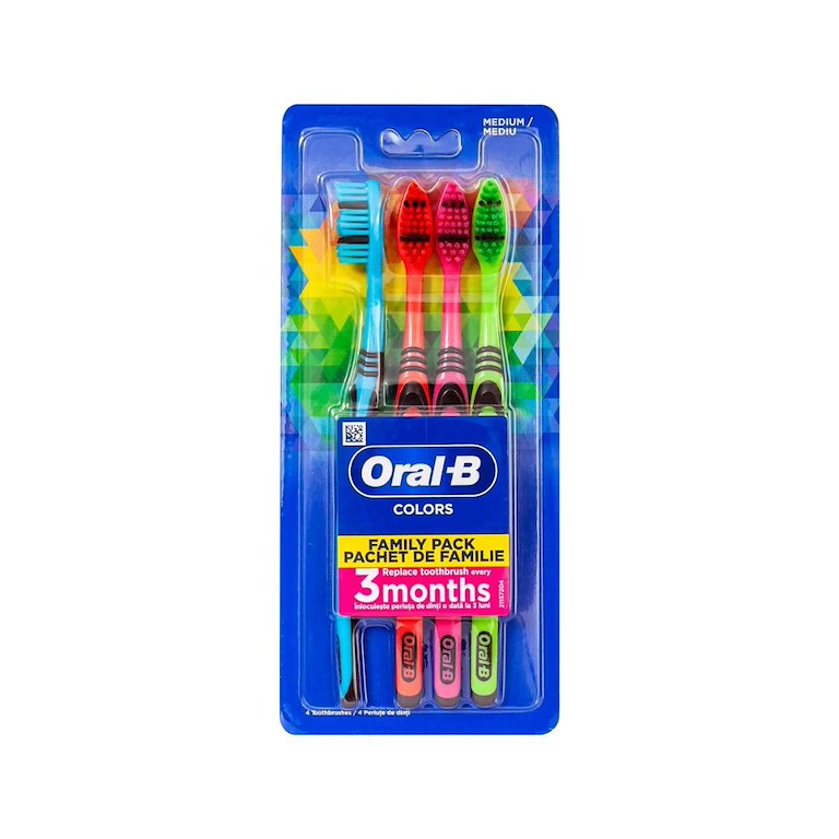 Oral-B® COLORS Četkica za Zube Medium Family Pack 4 Komada