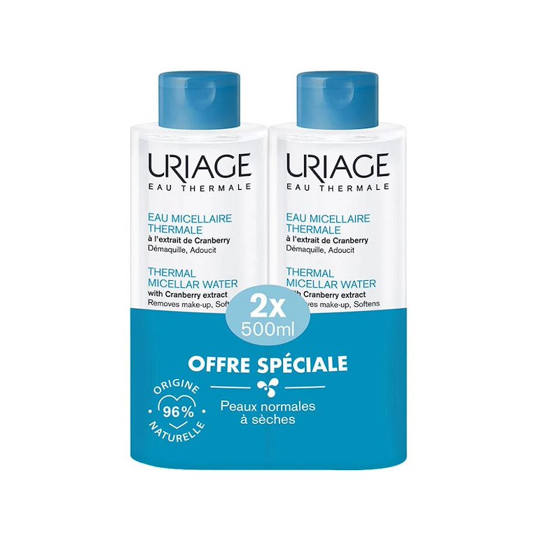 URIAGE PROMO Termalna Micelarna Voda za Normalnu i Suvu Kožu PLAVA 2x500 mL