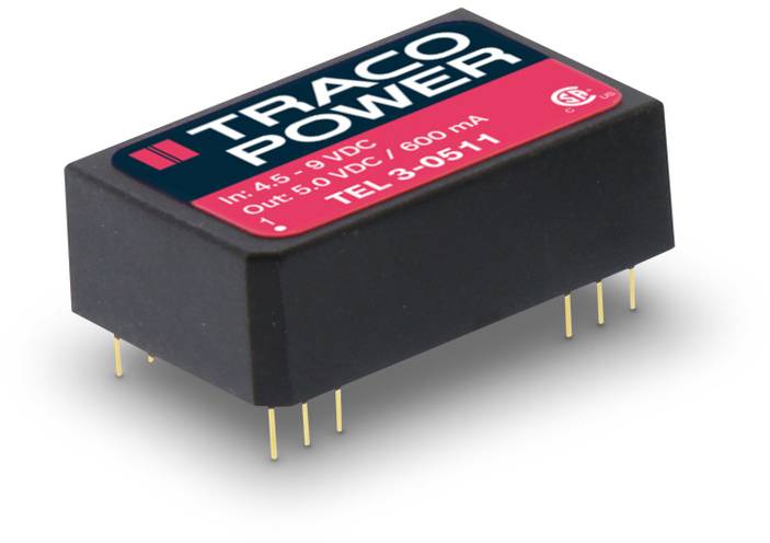 TracoPower TEL 3-0512 DC/DC napajanje – ispravljac za stampanu plocu 5 V/DC 12 V/DC 250 mA 3 W Broj izlaza: 1 x.