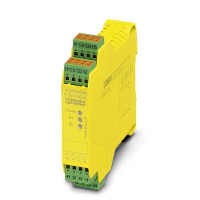 sigurnosni relej PSR-SPP- 24UC/ESL4/3X1/1X2/B Phoenix Contact Radni napon (broj): 24 V/DC, 24 V/AC 3 kontakta (s k V k D) 22,5 k 112 k 114,5 mm sa signalnom strujom 1 kom.