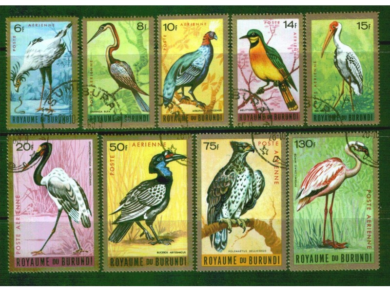 219 - Burundi - Fauna - Ptice - žigosana serija