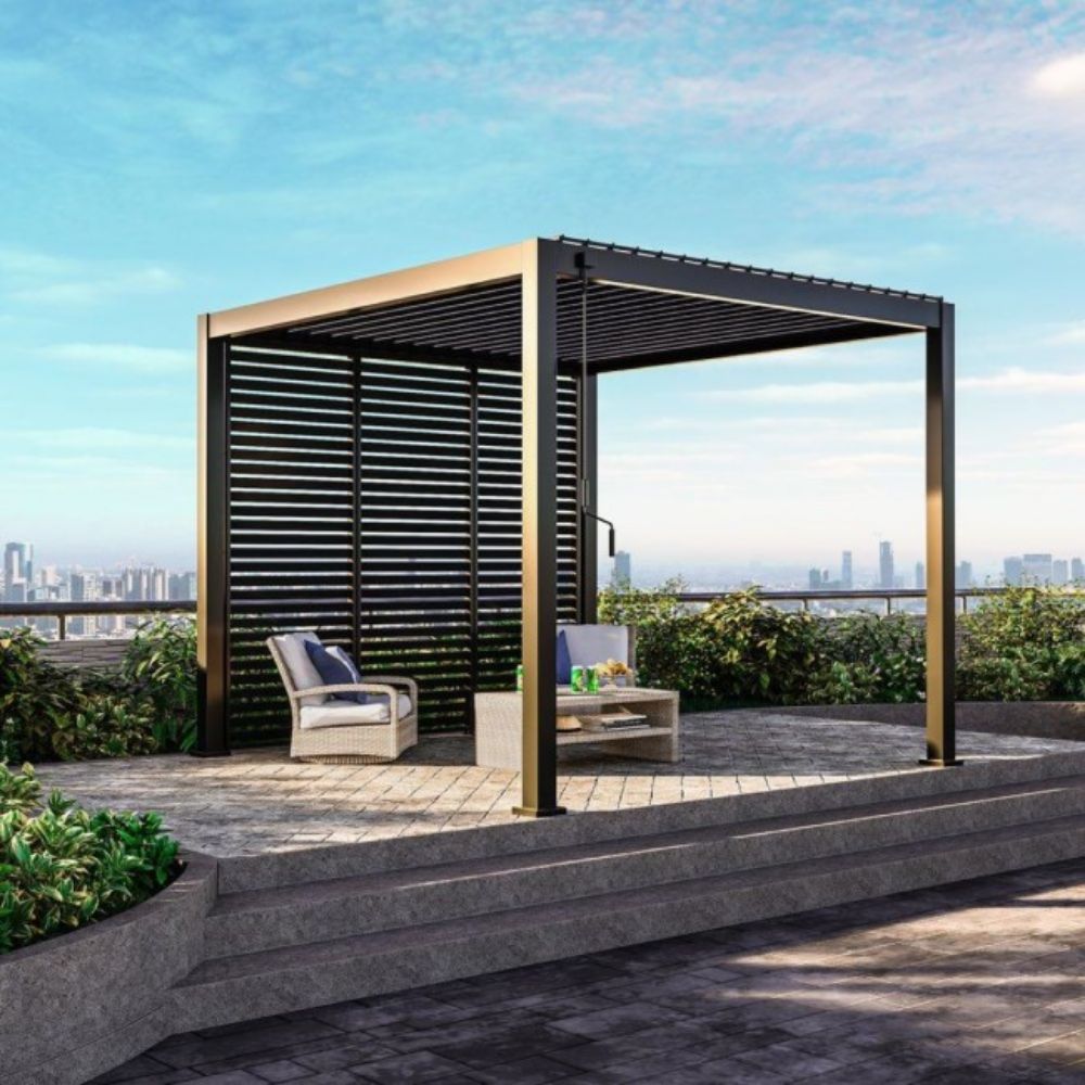 Pergola bioklimatska antracit lux 3x3x2.5m alu