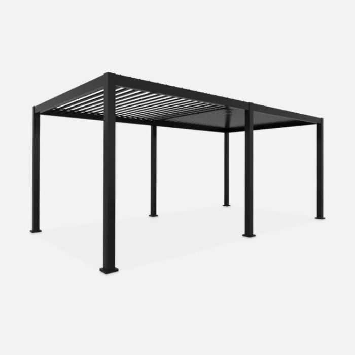 Pergola bioklimatska lux antracit 3x6x2.5m alu elektro kontrol i led svetlom