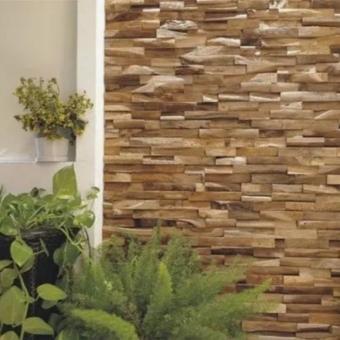 Panel zidni dekor forest hrast natural,610x0150x10-20mm,6kom,0.55m2