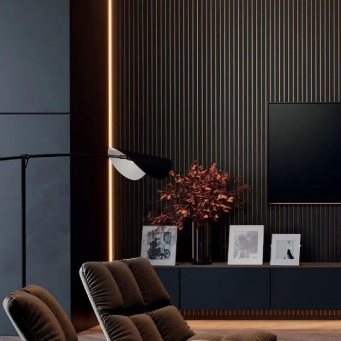 Zidni panel mdf 3d lux crno-bronza 2500x287x21mm 1.435m2