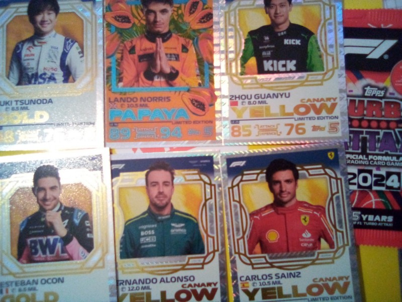 FORMULA 1 (2024) TURBO ATTAX Kartice na komad MINT