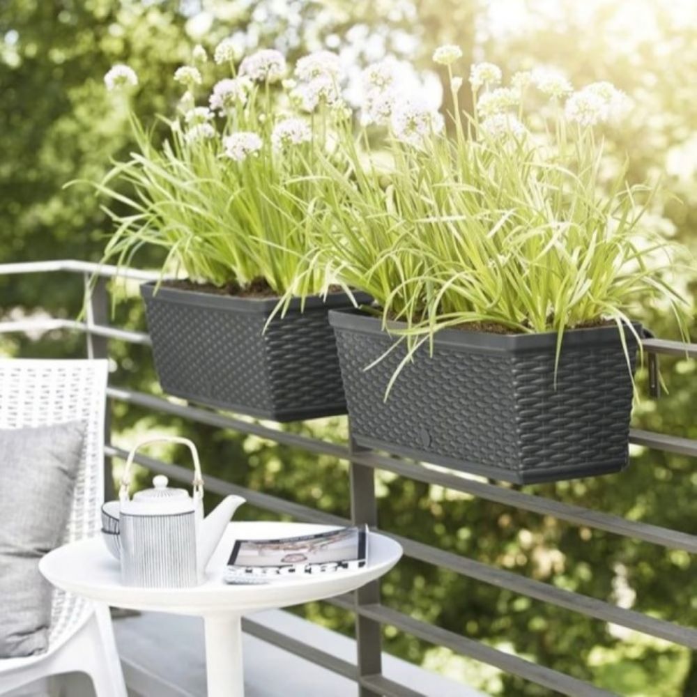 Držači za žardinjere metalni 25 x 21 cm antracit