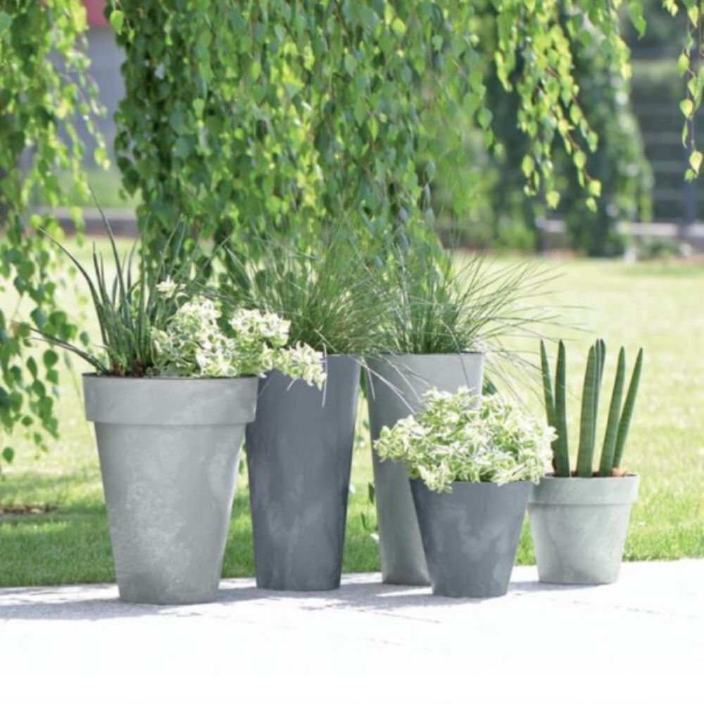 Saksija tubus "beton" pvc 25cm