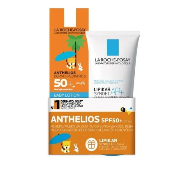 LA ROCHE-POSAY ANTHELIOS PROMO BABY MLEKO SPF50+ 50 ML + LIPIKAR SYNDET 100 ML